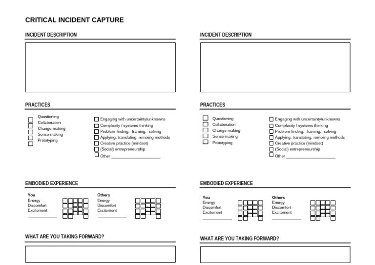 Critical Incident Capture Template - 2024-1 | PDF