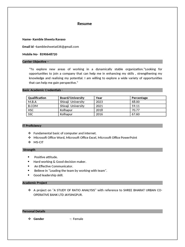 Shweta Resume 2025 f | PDF