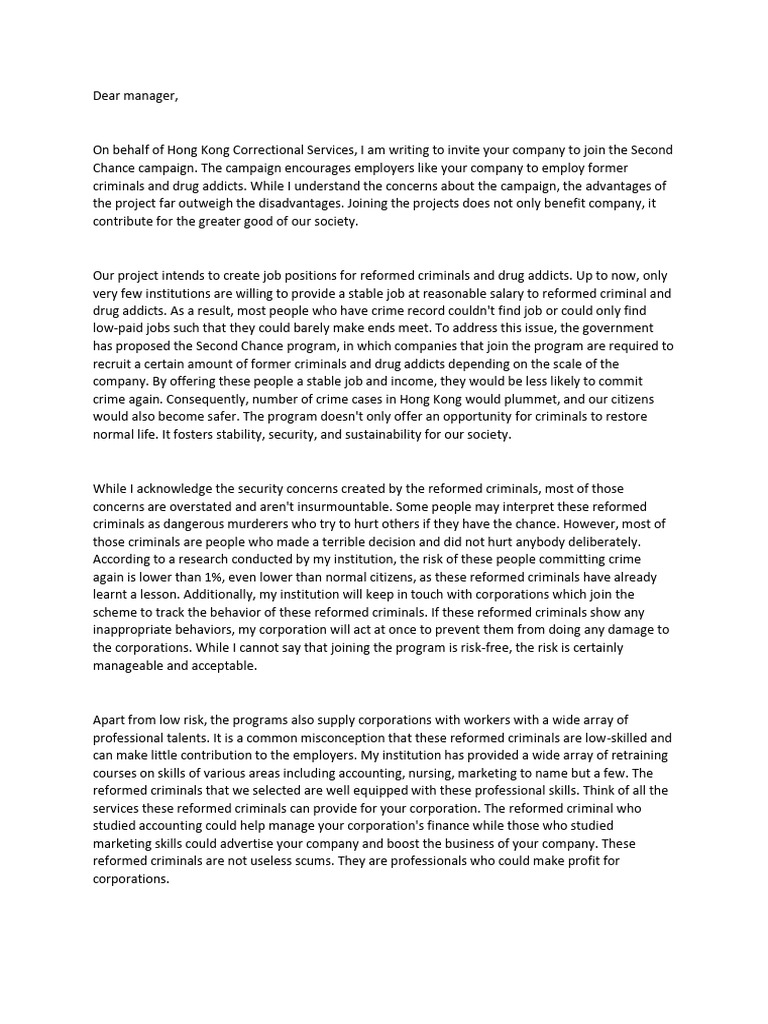 Letter (Correctional Services) PDF | PDF | Crimes | Crime & Violence