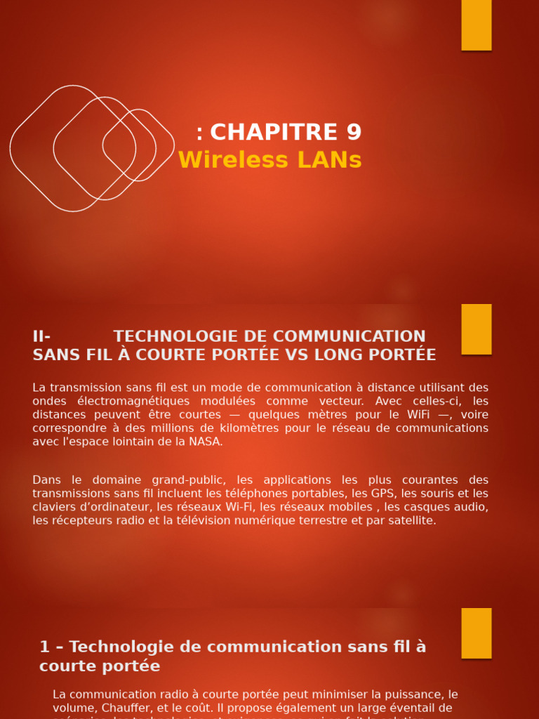 Chapitre 9 Wireless LANs - B | PDF | Sans fil | Wi-Fi
