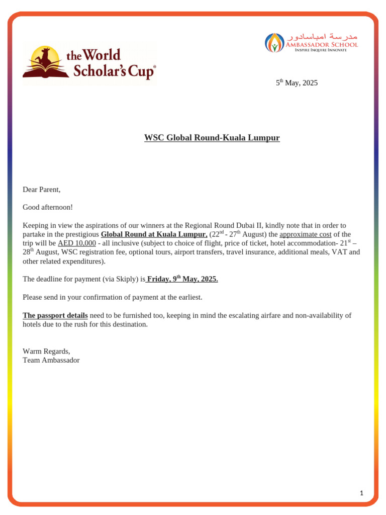 WSC Global Round 2025 | PDF