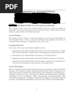 Lecture Notes Introduction To Actuarial Science | PDF | Insurance | Actuary