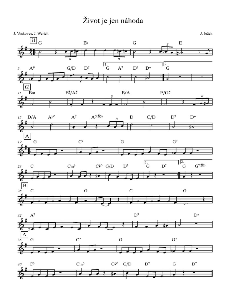 Život Je Jen Náhoda - Full Score | PDF
