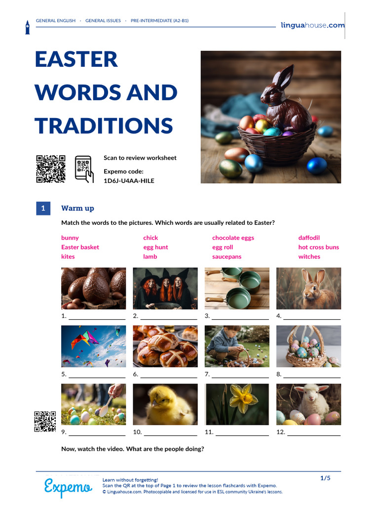 Easter Words and Traditions British English Teacher | PDF | Easter
