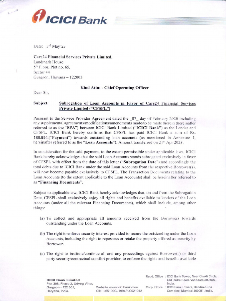 Subrogation Letter | PDF