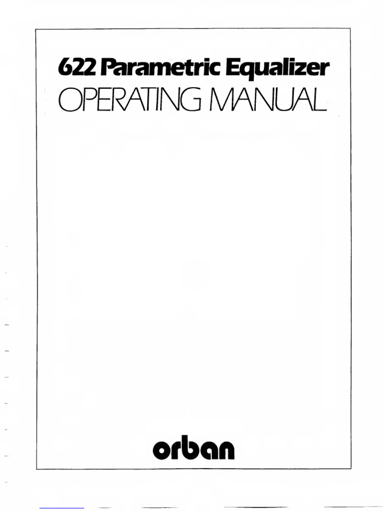 Operating: Manual | PDF | Equalization (Audio) | Bandwidth (Signal Processing)