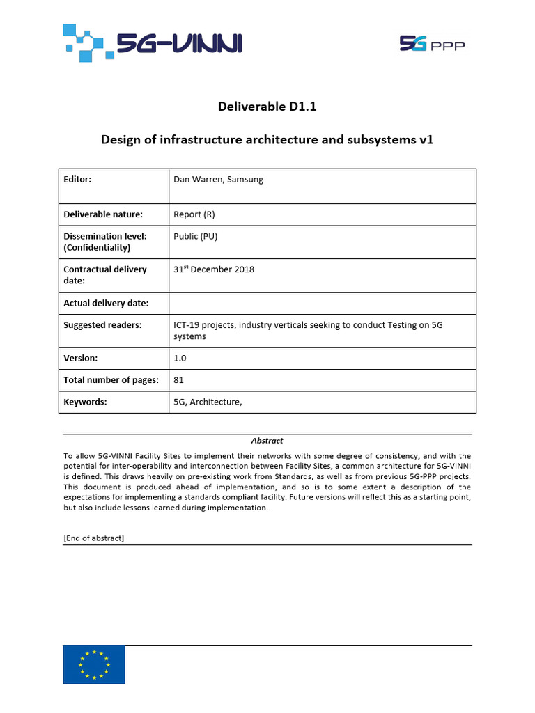 D1 1 Design of Infrastructure Architectu | PDF | Data Transmission ...