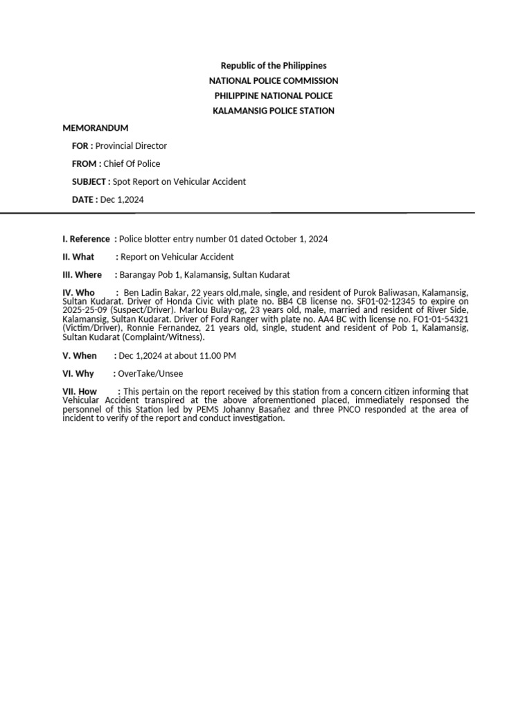 Spot Report | PDF
