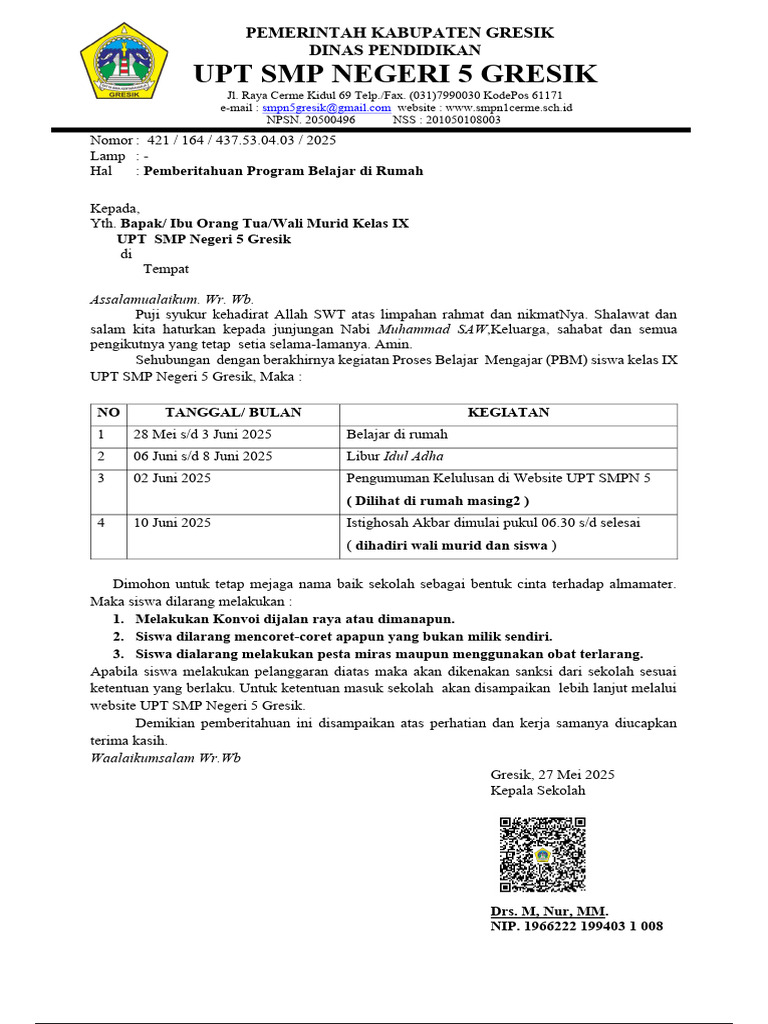 2025052812100020250528111952surat Pemberitahuan Kegiatan Siswa | PDF