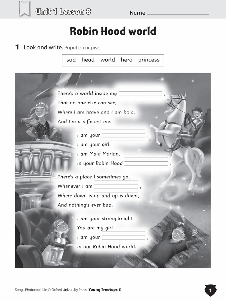 Young Treetops 3 Photocopiables With Teaching Notes Songs Worksheets | PDF