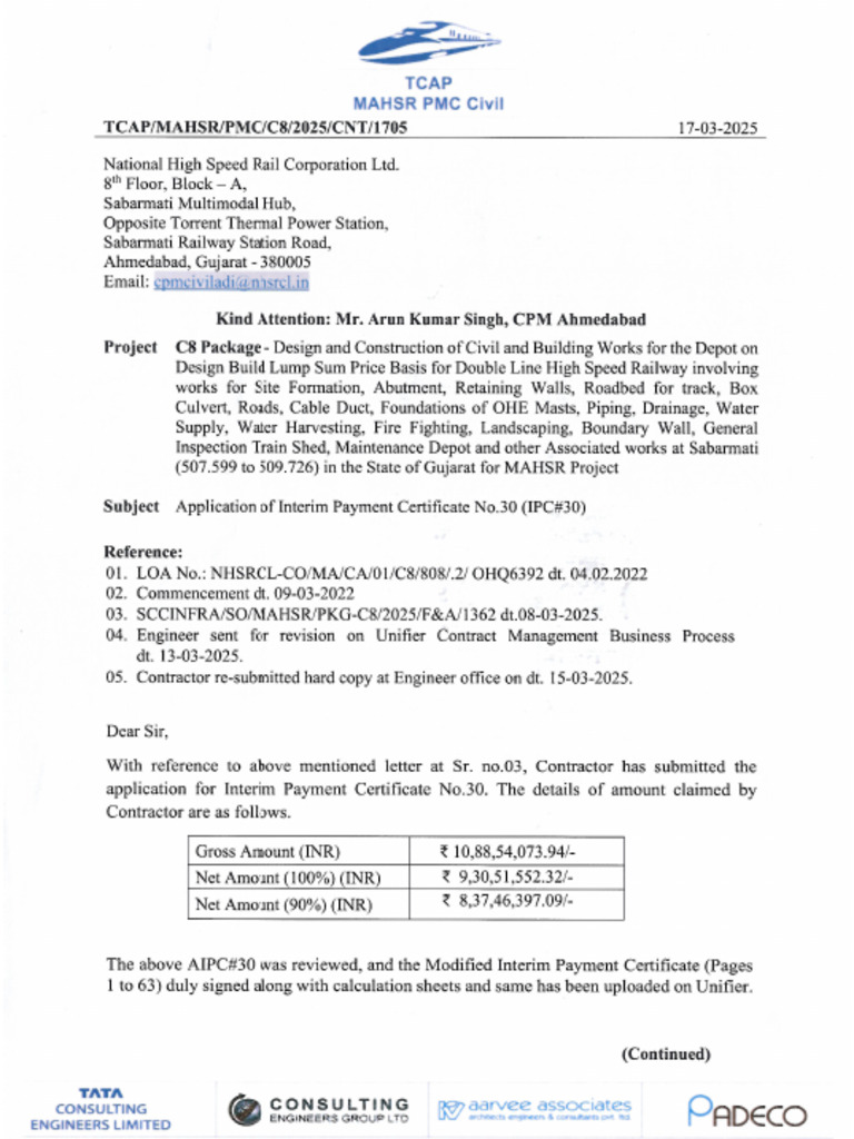 IPC-30_TCAP_APPROVED_SIGN & COVER LETTER | PDF