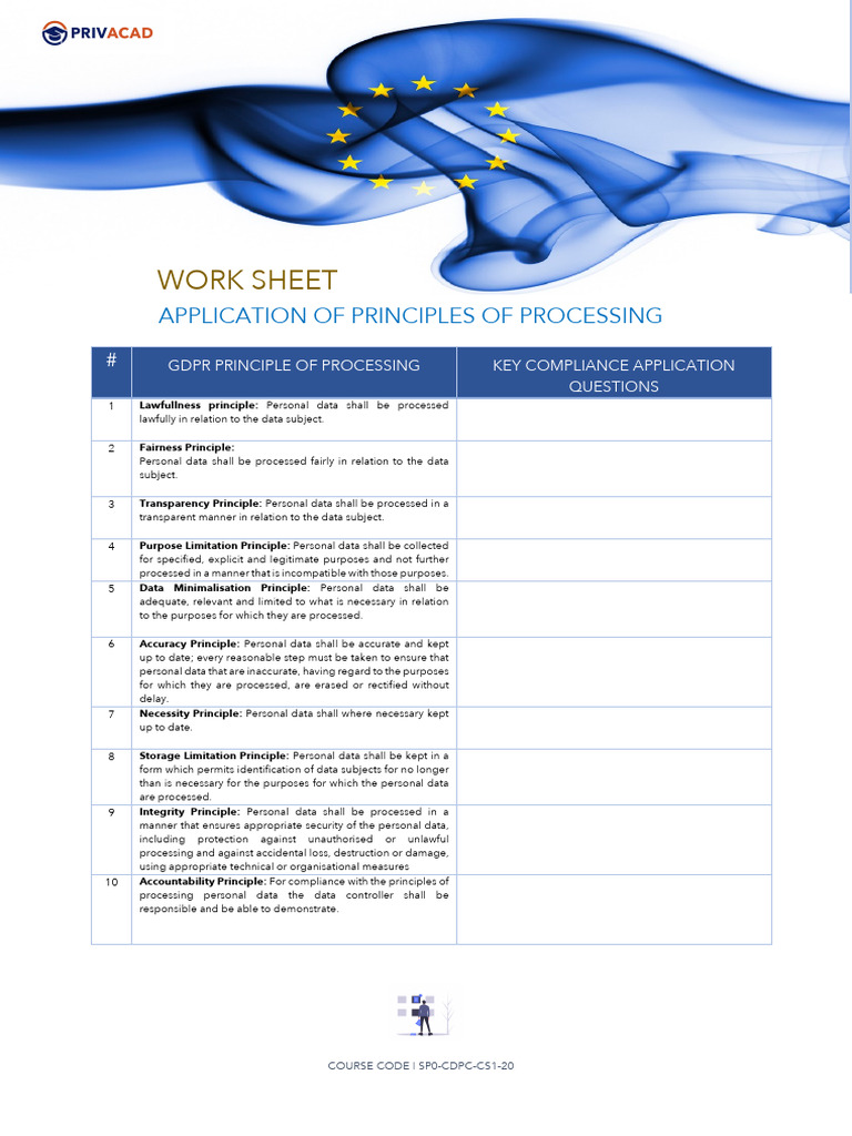 GDPR Principles of Data Processing | PDF