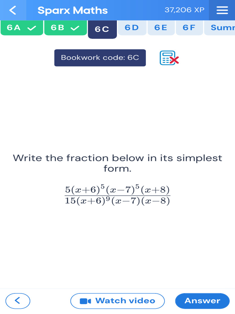 Simplifying Fractions in Sparx MTHS | PDF