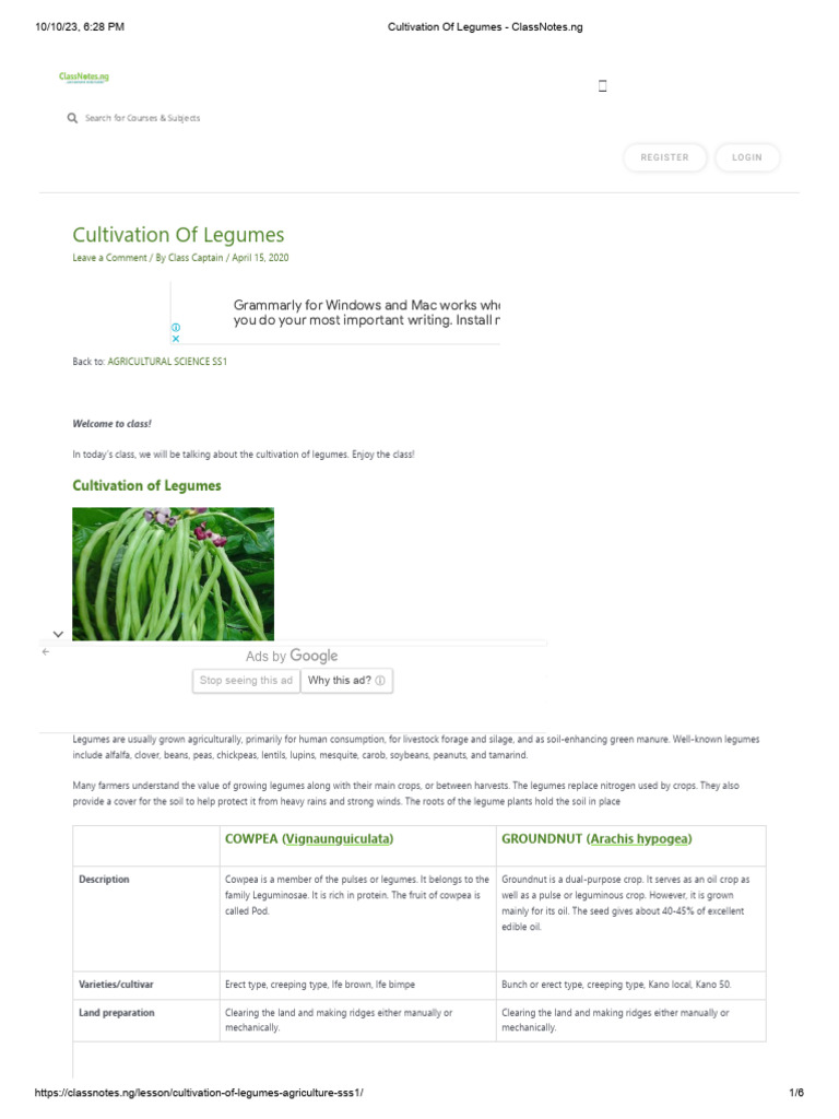 Cultivation and Uses of Legumes | PDF | Legume | Vegan Cuisine