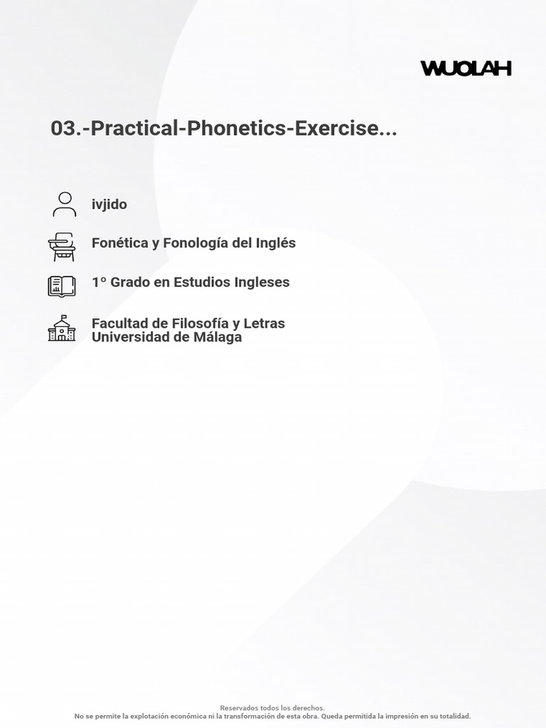 Wuolah Premium 03. Practical Phonetics Exercises With KEY | PDF | Comunicación humana | Lingüística