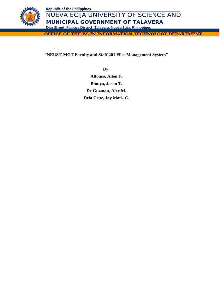 NEUST 201 Files Management System Guide | PDF | Focus Group | Usability