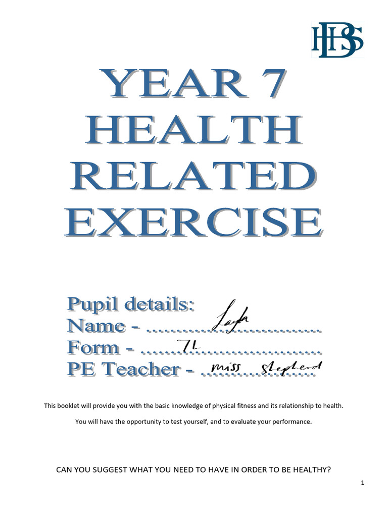 Fitness Basics for Year 7 Health | PDF | Heart Rate | Physical Fitness