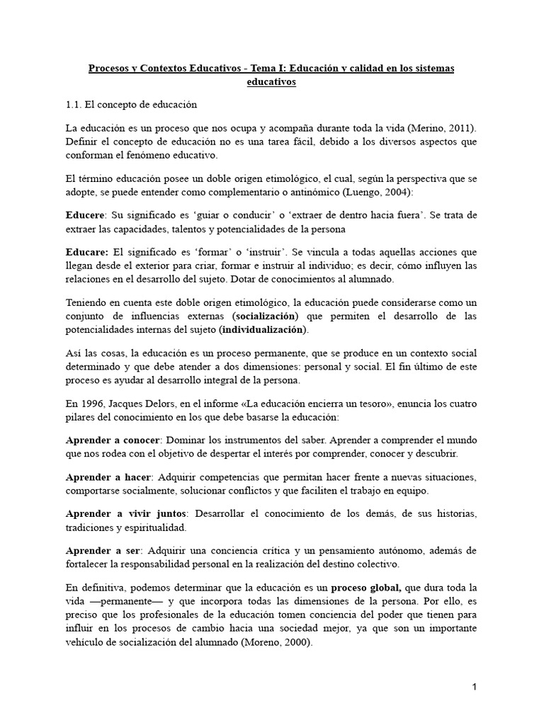 PyC Educativos - Tema I_ Educación y calidad en los sistemas educativos ...