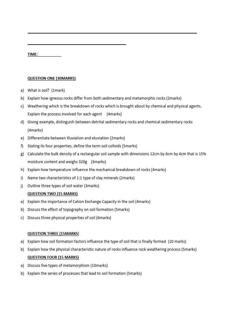 Aac1306 Soil Genesis and Classification Question | PDF
