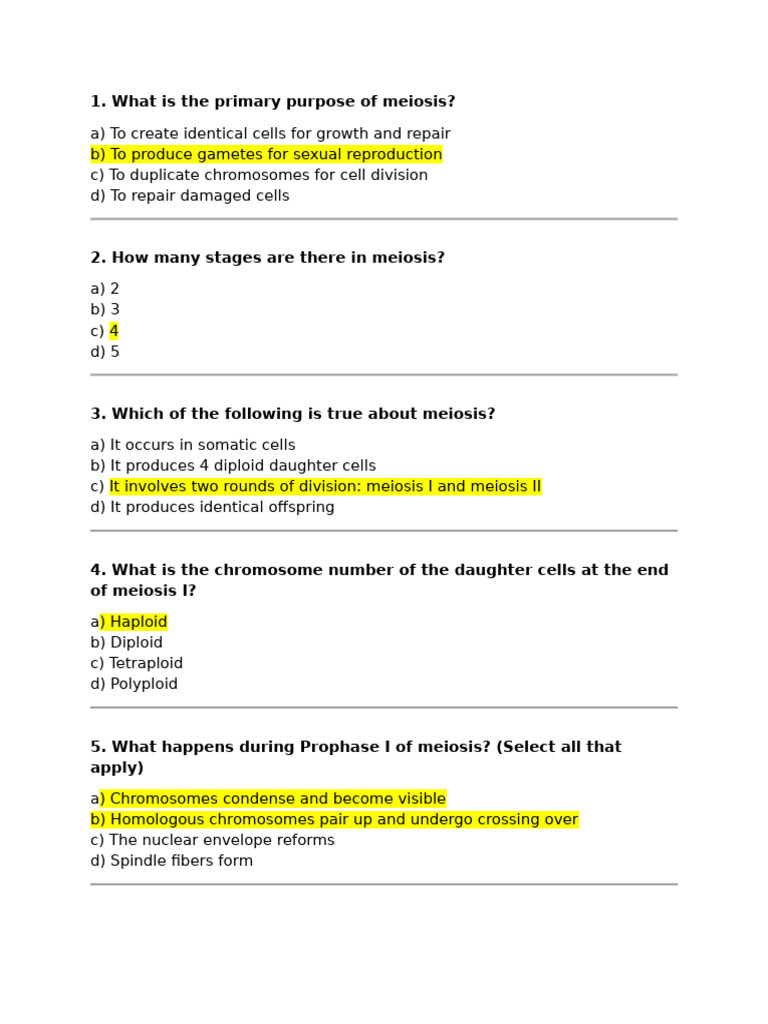 Revision AP Biology | PDF | Meiosis | Gene