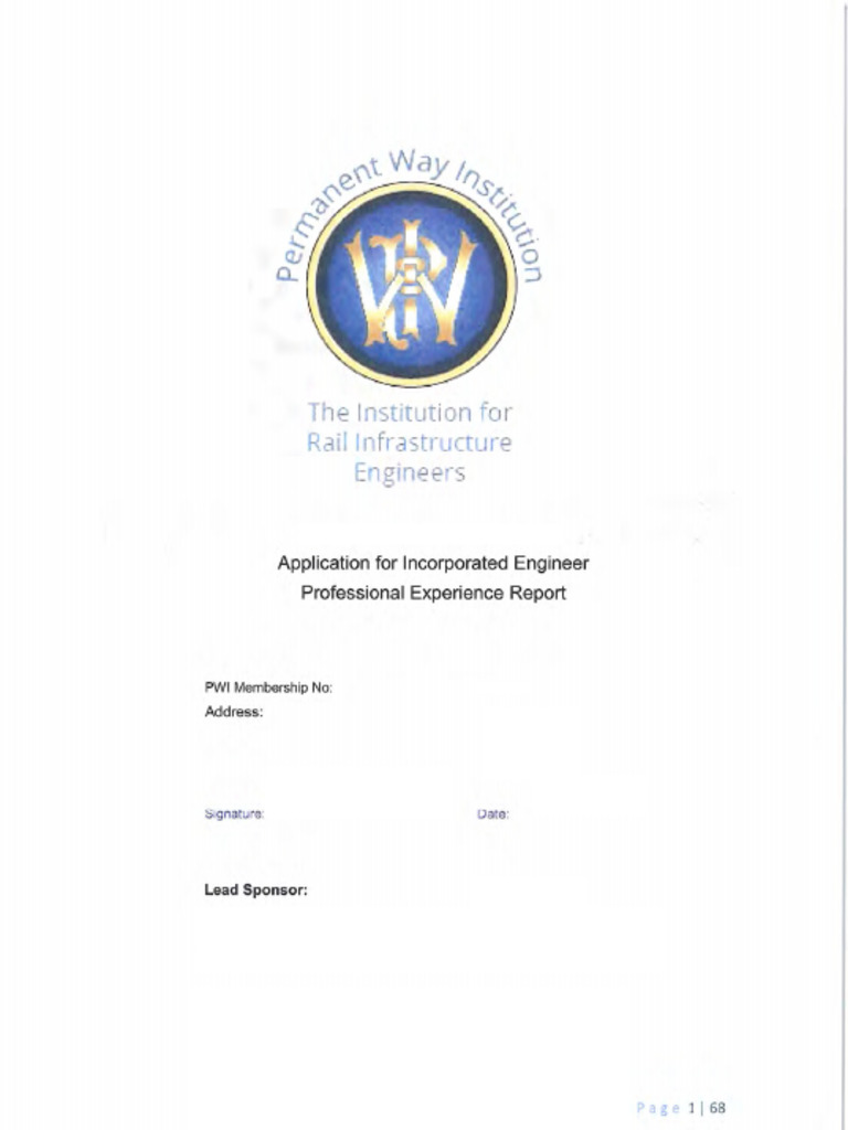 PWI PR IEng Professional Review Report Exemplar 2 | PDF | Professional Development