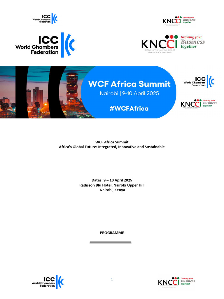 WCF Africa Summit 2025 - Detailed Programme | PDF | Kenya | Economies