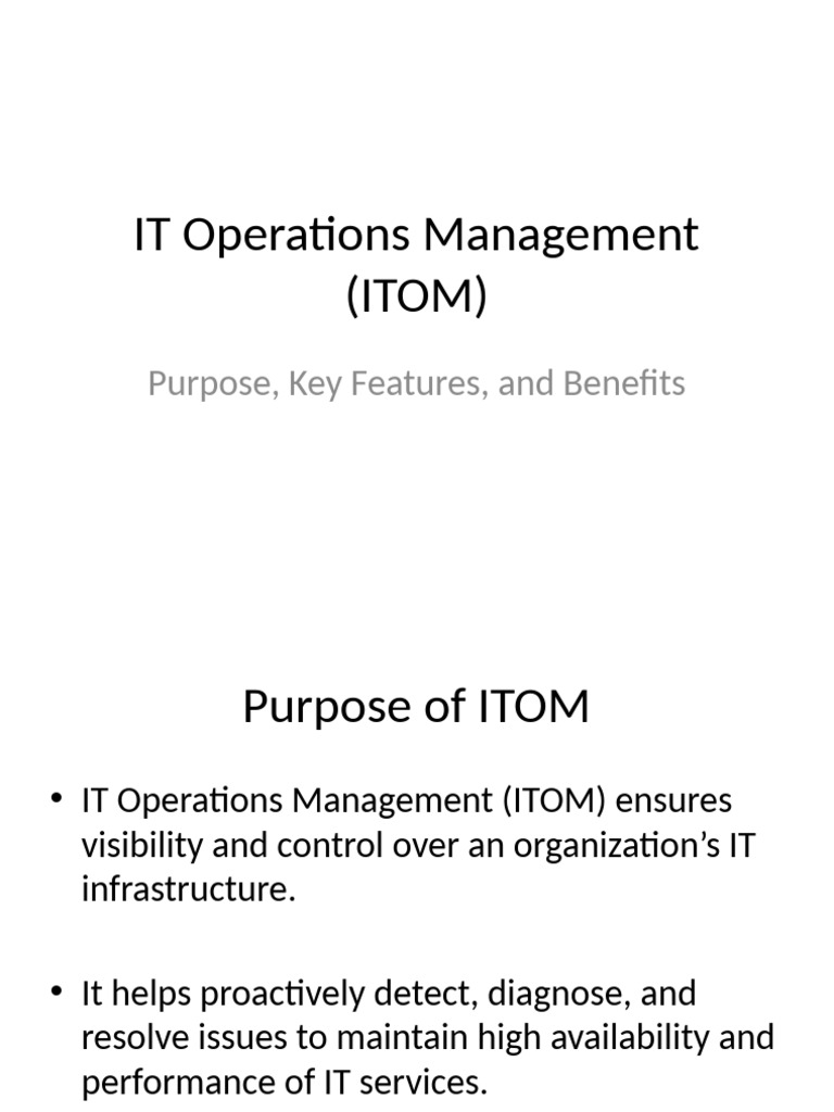 IT Operations Management Overview | PDF