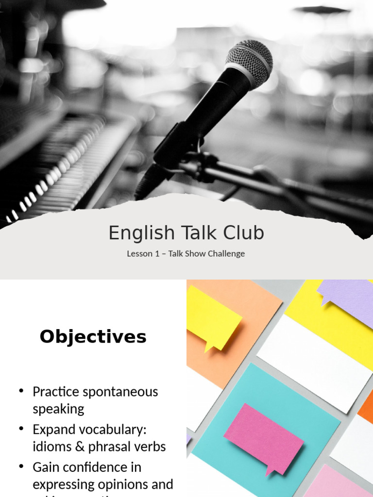 English Talk Club - Lesson 1 Talk Show | PDF | English Language