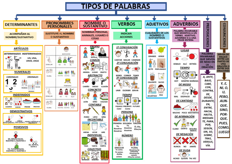 Tipo de Plabras Esquema A3 | PDF | Sustantivo | Lingüística