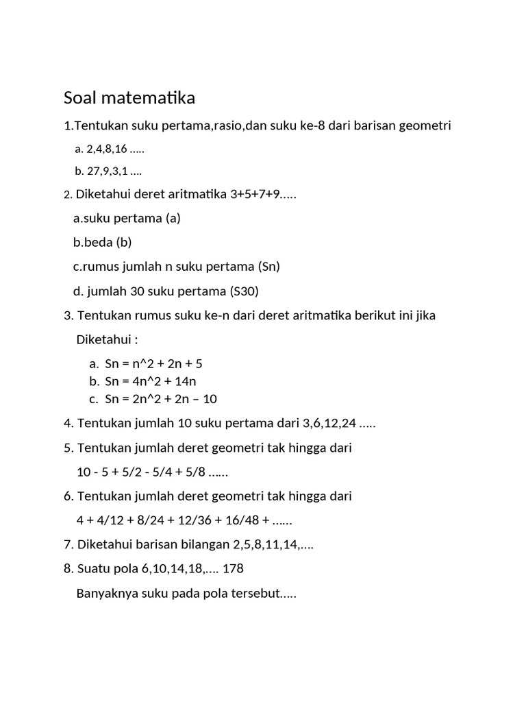 Soal Matematika | PDF