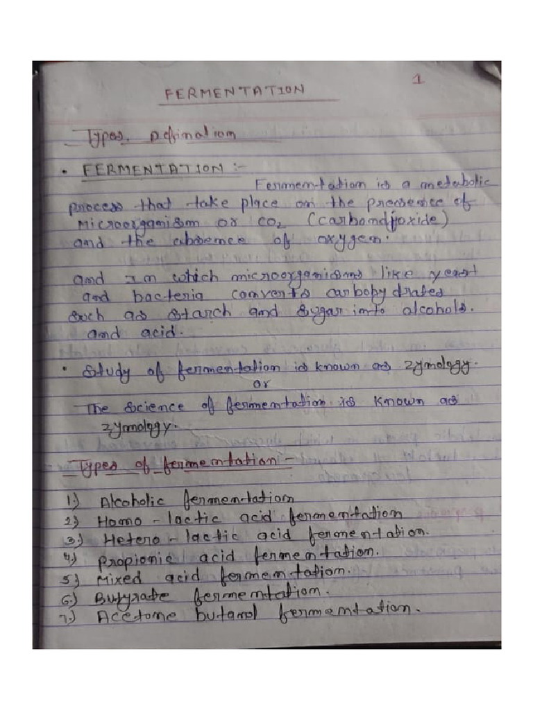 Fermentation Notes | PDF