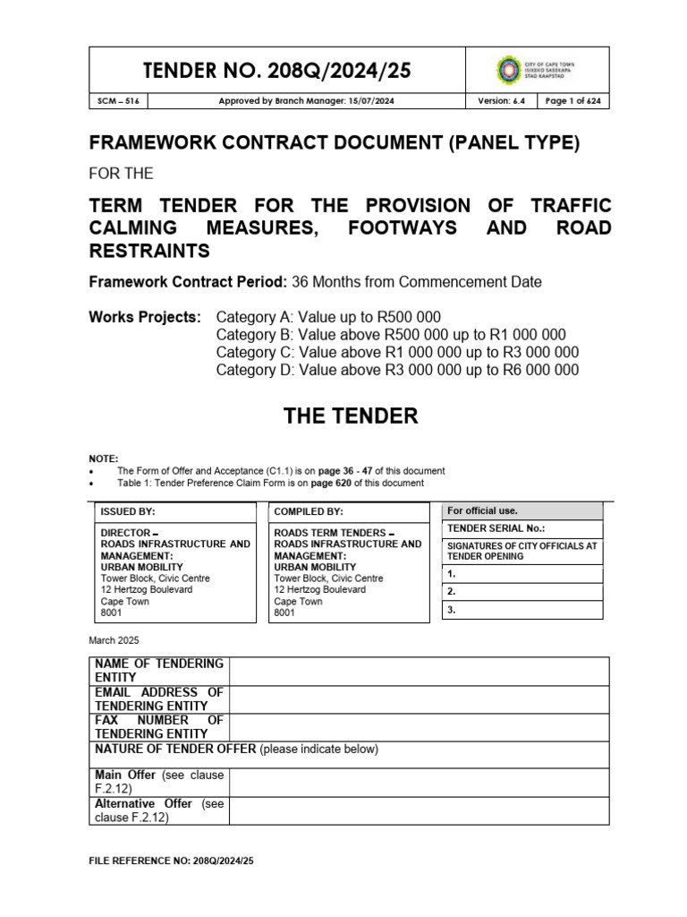 208Q-2024-25_Traffic Calming Tender Document | PDF