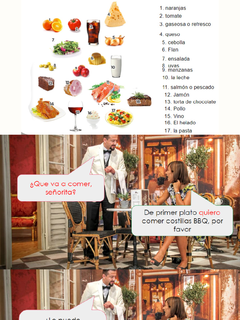 Preferir y Gustar, Vocabulario de Comida, Pedir y Preguntar | PDF