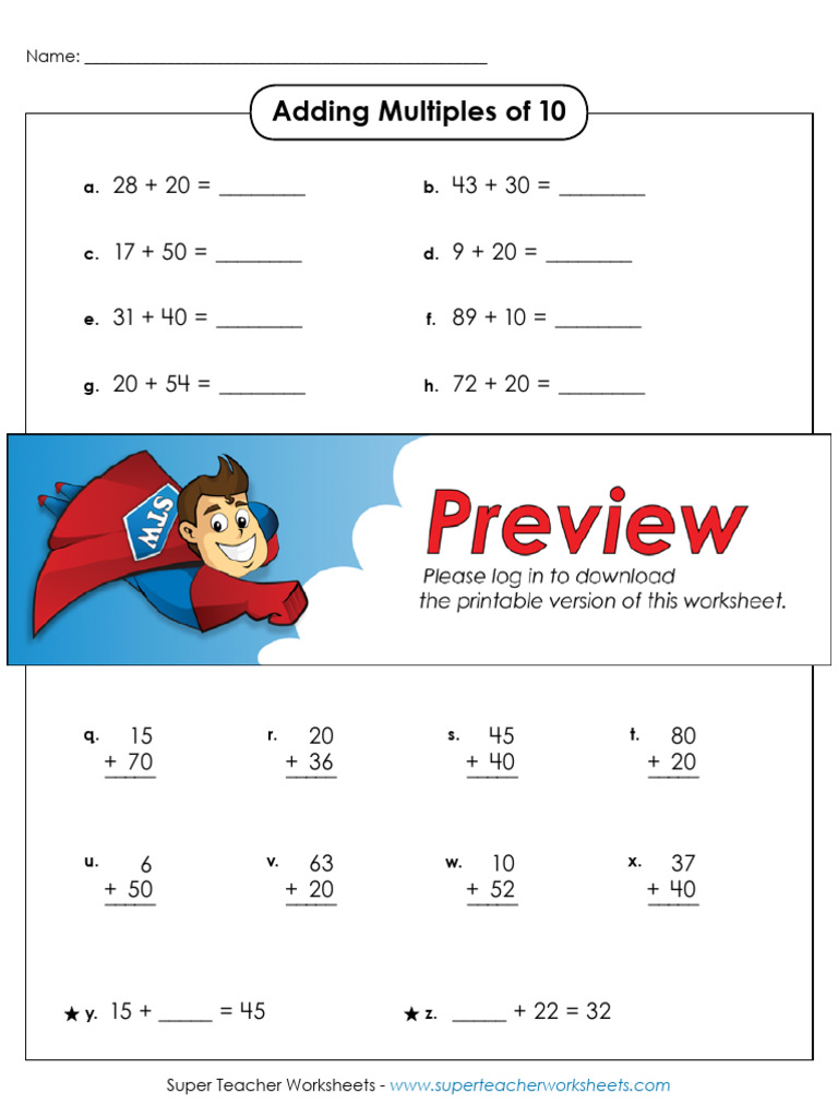 Math Addition Worksheet Answers | PDF