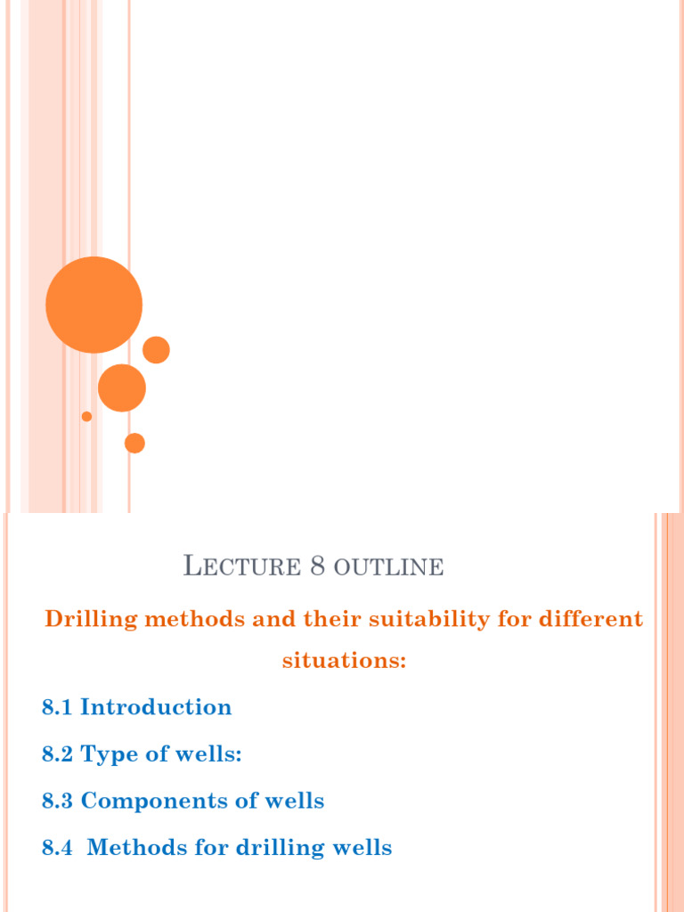 Lecture 8 CE446AH - Drilling Methods | PDF | Drilling | Casing (Borehole)