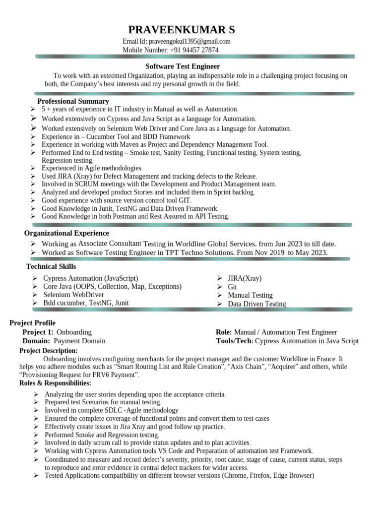 Praveenkumar Santhanam QA Manual & Automation | PDF | Selenium ...