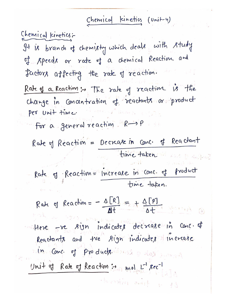 Chemical Kinetics | PDF