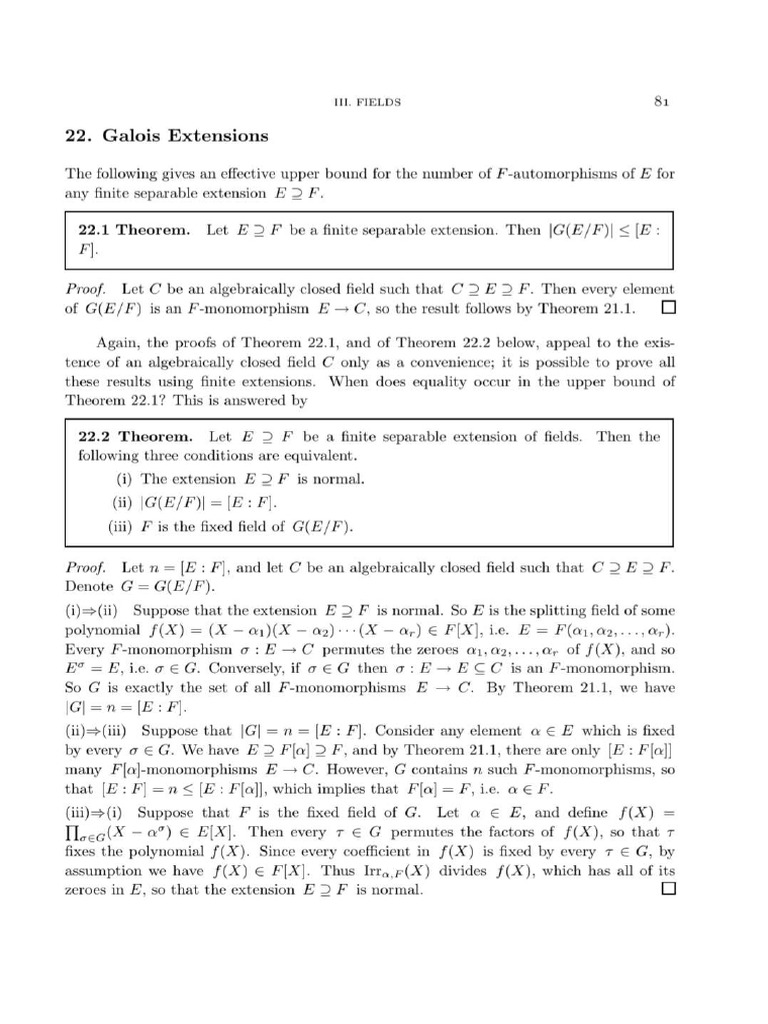 GALOIS EXTENSIONS | PDF