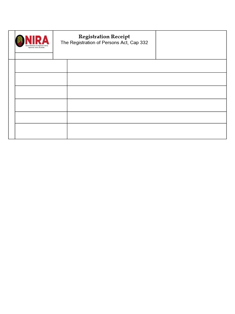 Form 5 - Registration Receipt Form | PDF