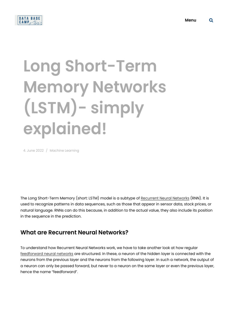 Long Short-Term Memory Networks (LSTM) - Simply Explained! - Data ...