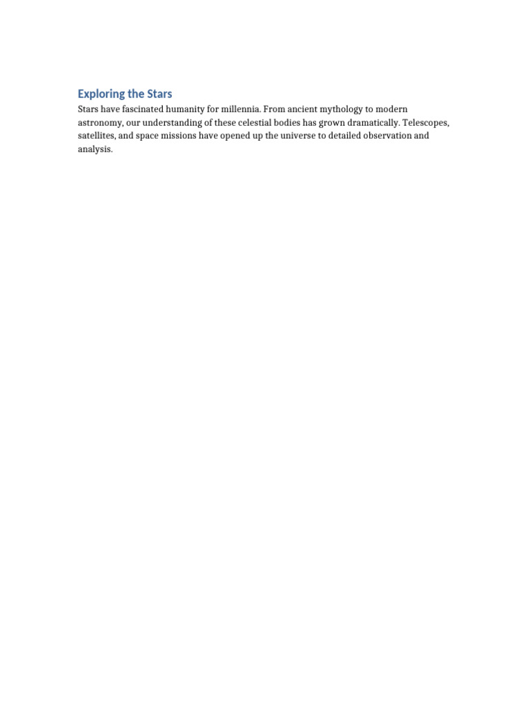Exploring The Stars | PDF