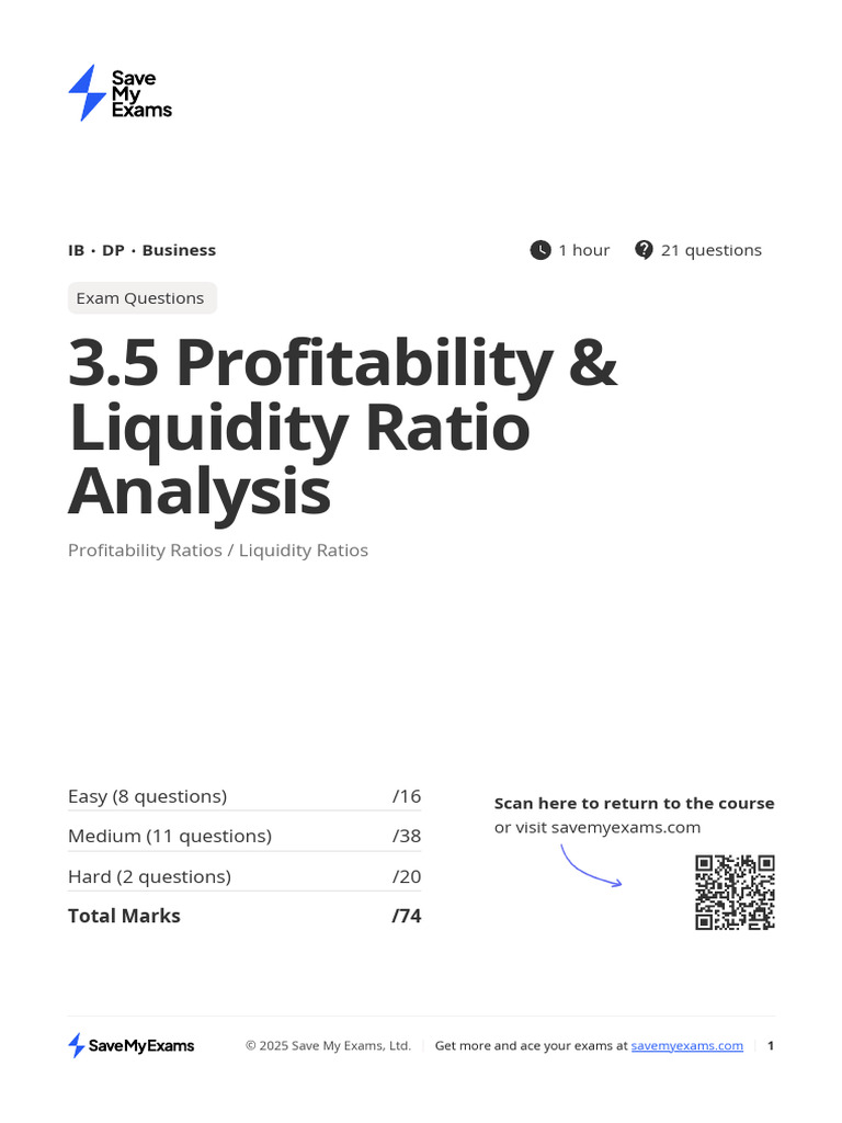 3 5 Profitability and Liquidity Ratio Analysis DNrVxFqD65MN3FzJ | PDF | Expense | Brand