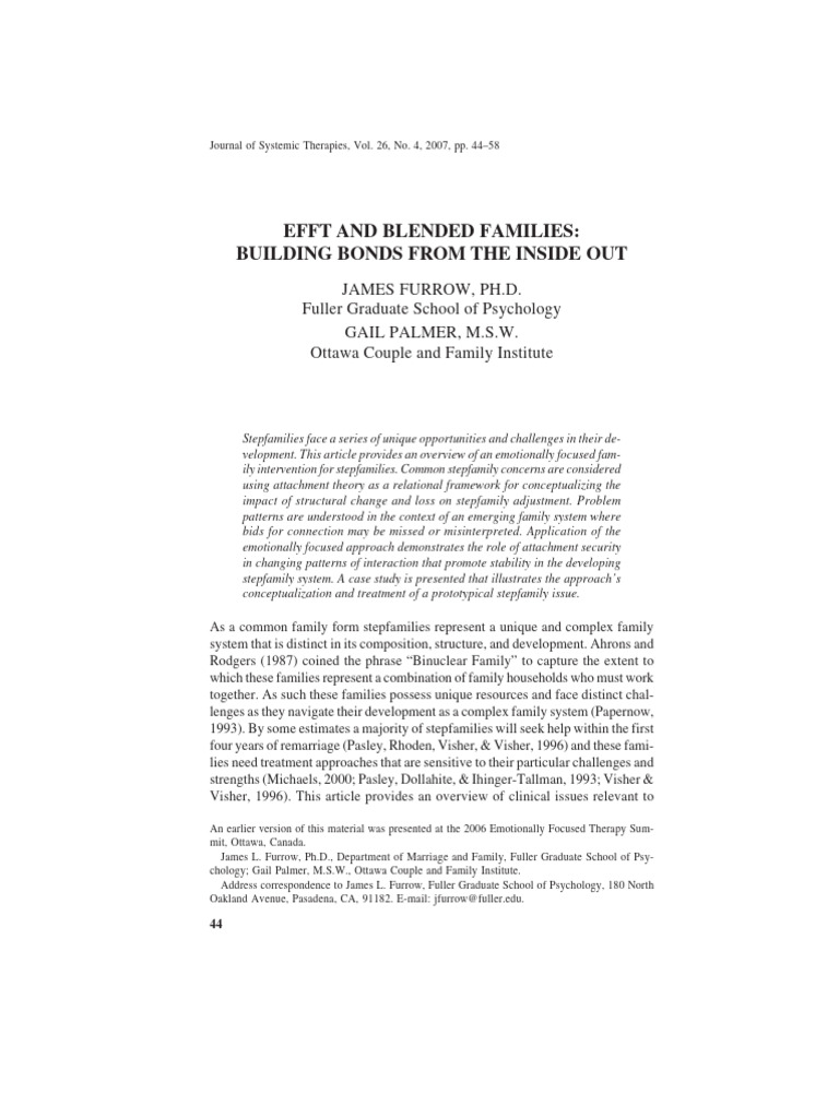 EFFT and Blended Families Building Bonds From The Inside Out | PDF ...