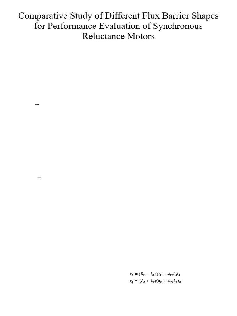 Comparative Study of Different Flux Barrier Shapes For Perfromance Evaluation of Synchronous ...