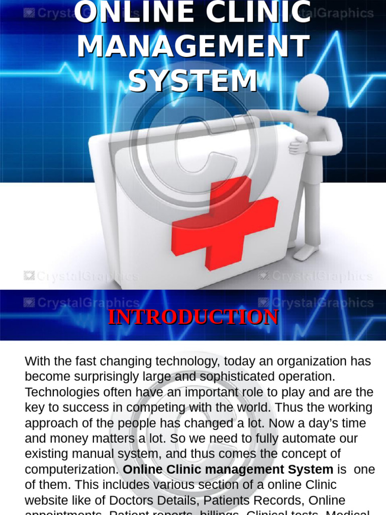 Online Clinic Management System Overview | PDF | Patient | Medicine