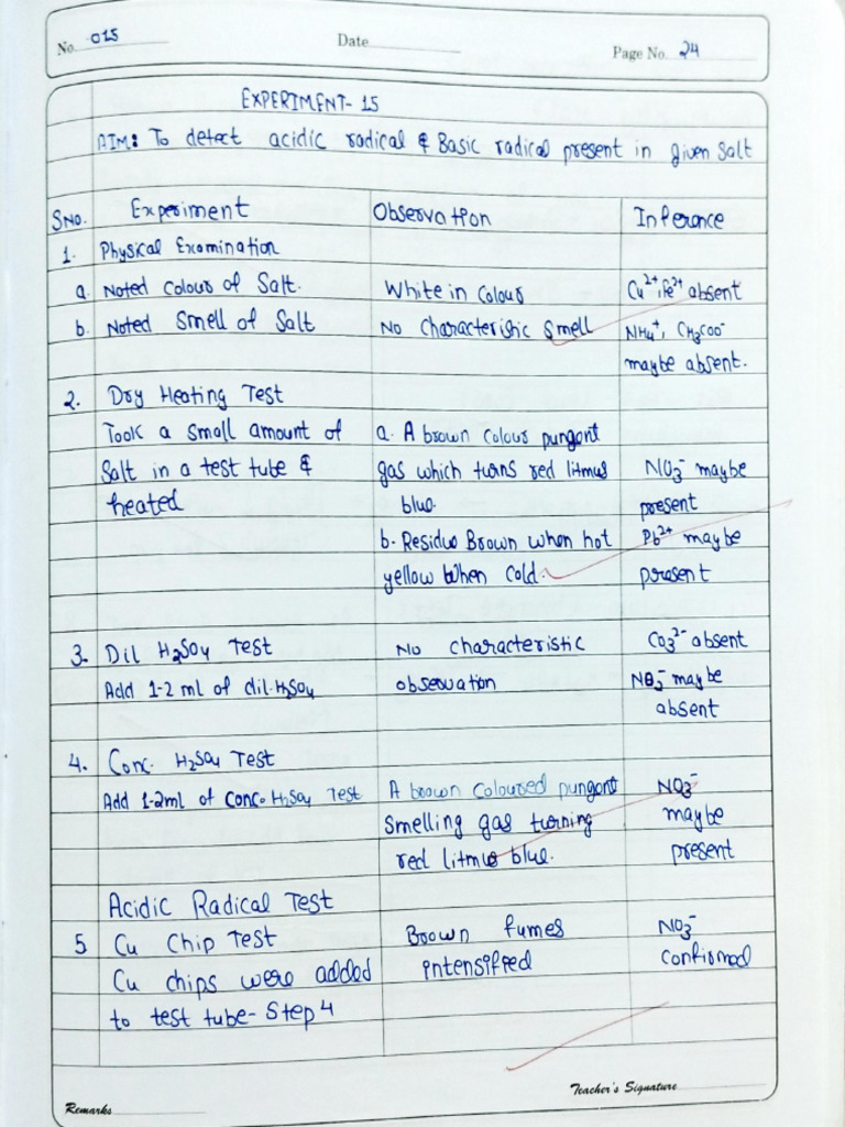 Chemistry Practical 15-24 | PDF