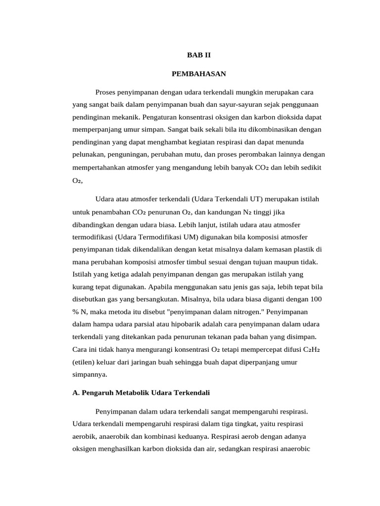 Penyimpanan Buah dengan Udara Terkendali | PDF