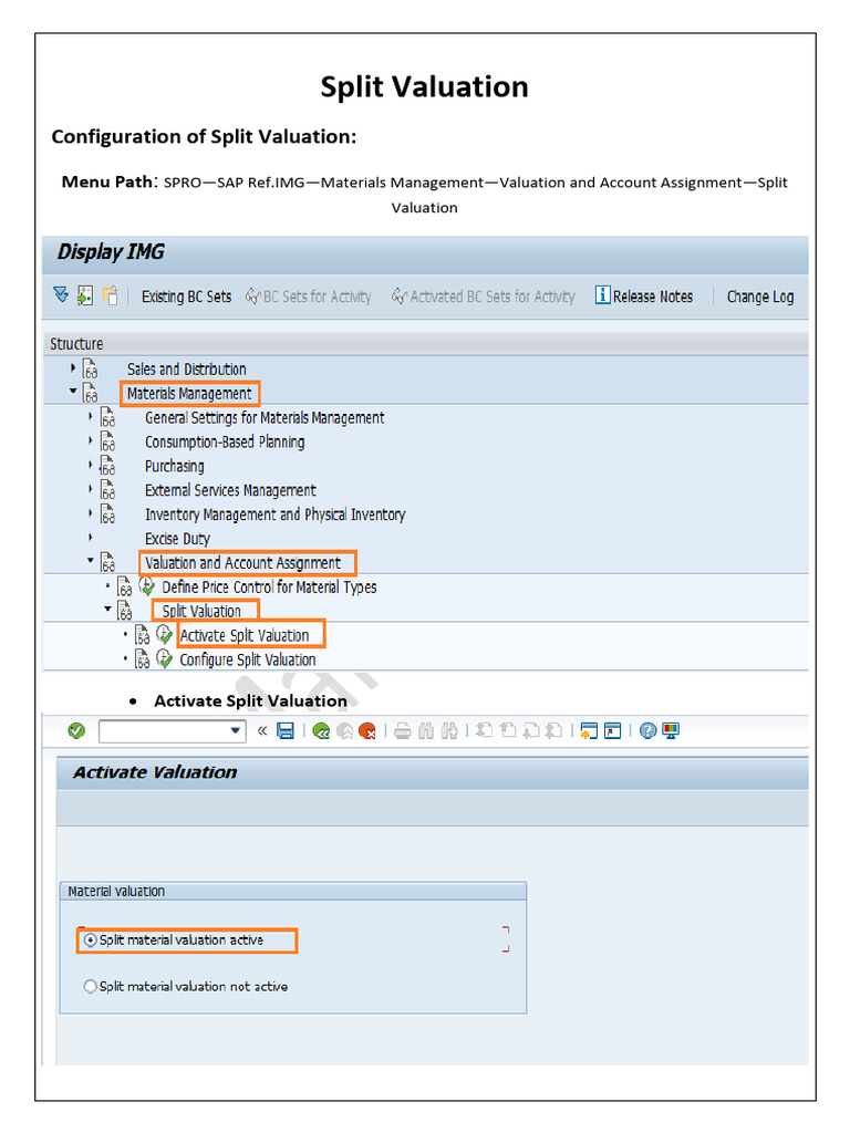 Split Valuation | PDF