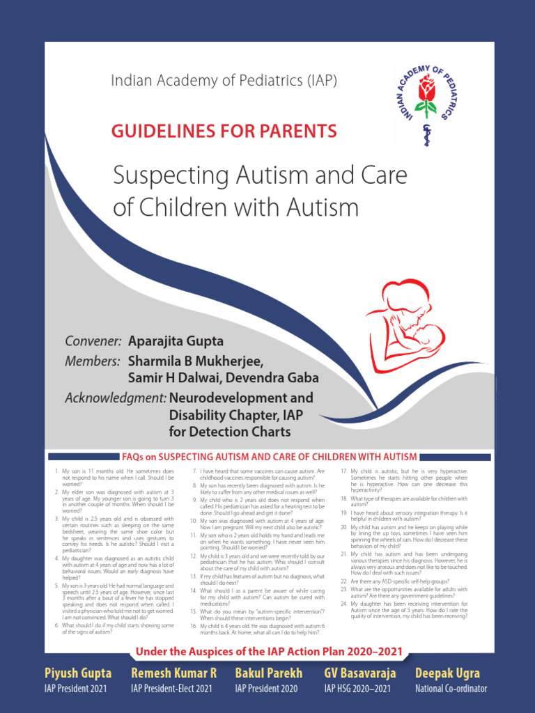 CH 018 IAP Parental Guideline AUTISM | PDF | Autism | Attention Deficit ...