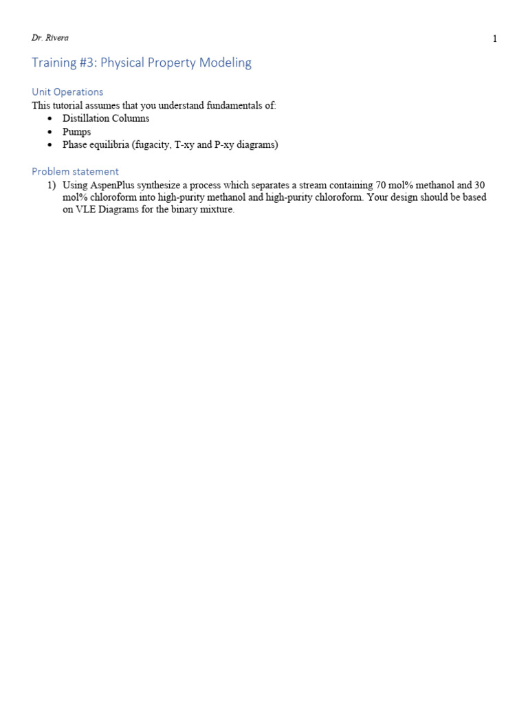 Training 3 Aspenplus 1 | PDF